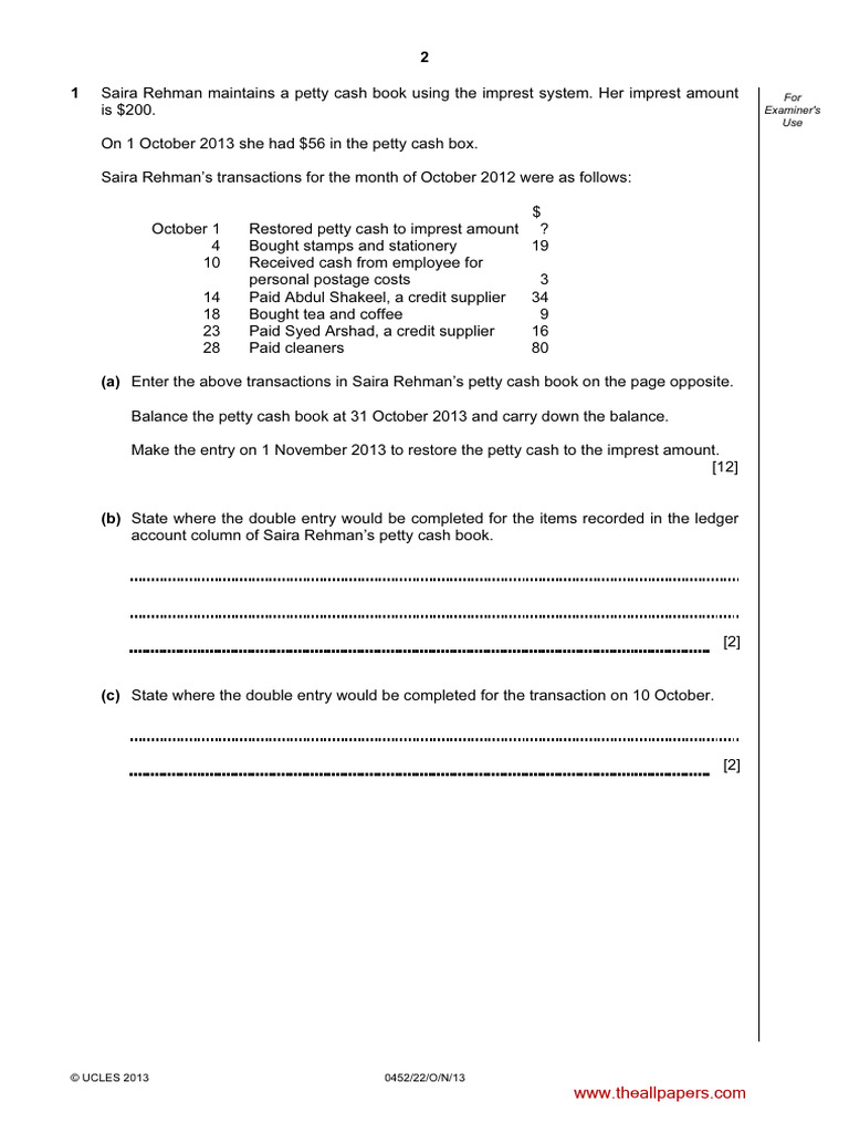 Petty Cash Book Prob 2 | PDF | Accounting | Financial Services