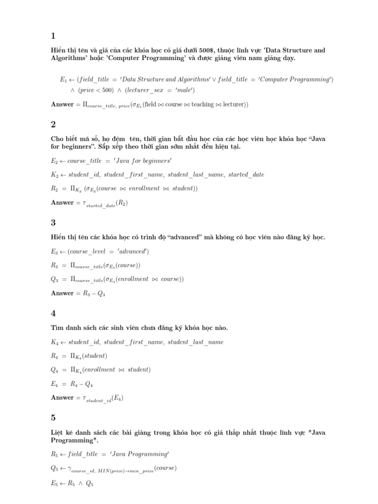 BT Gi A Kì CSDL | PDF