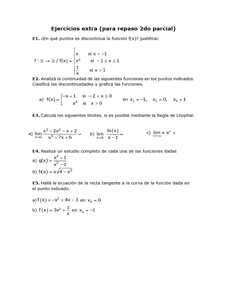 Ejercicios Extra | PDF