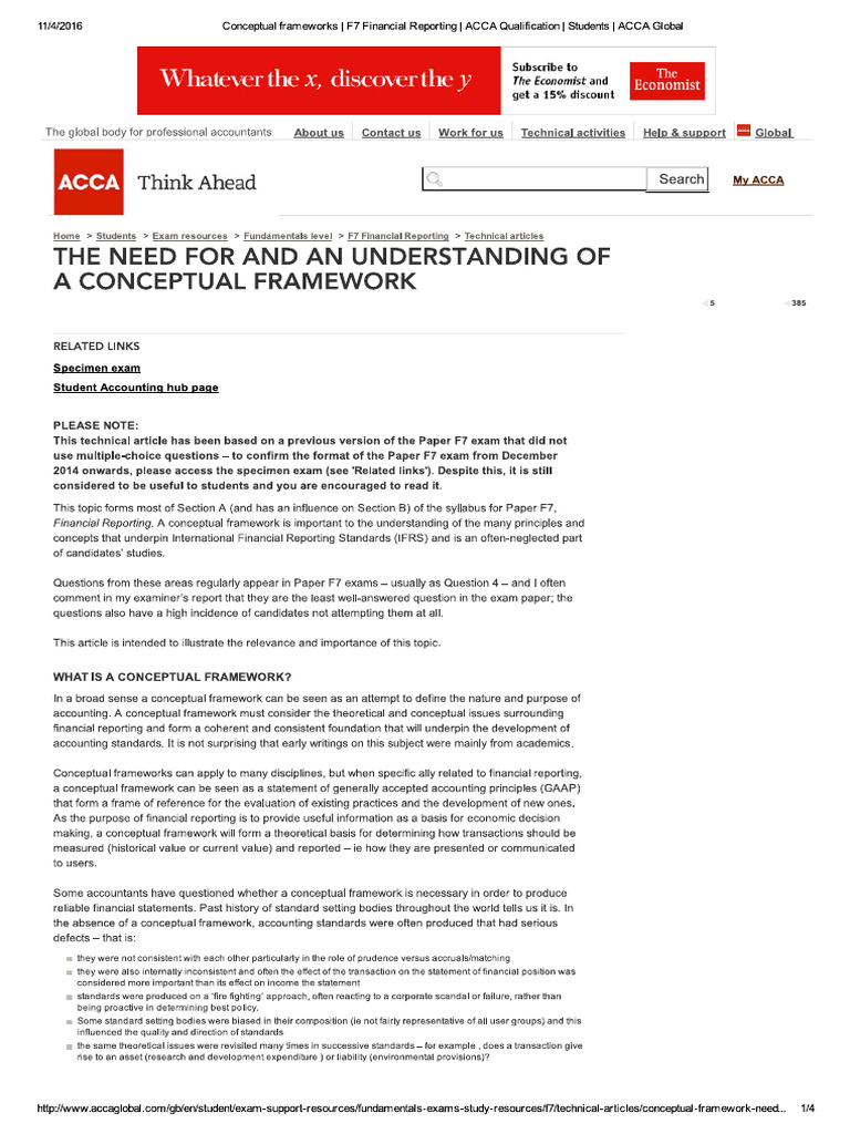 ACCA - Conceptual Framework | PDF