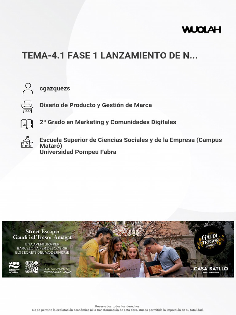 Wuolah-Free-Tema-4.1 Fase 1 Lanzamiento de Nuevos Productos | PDF | Producto (Negocio) | Innovación