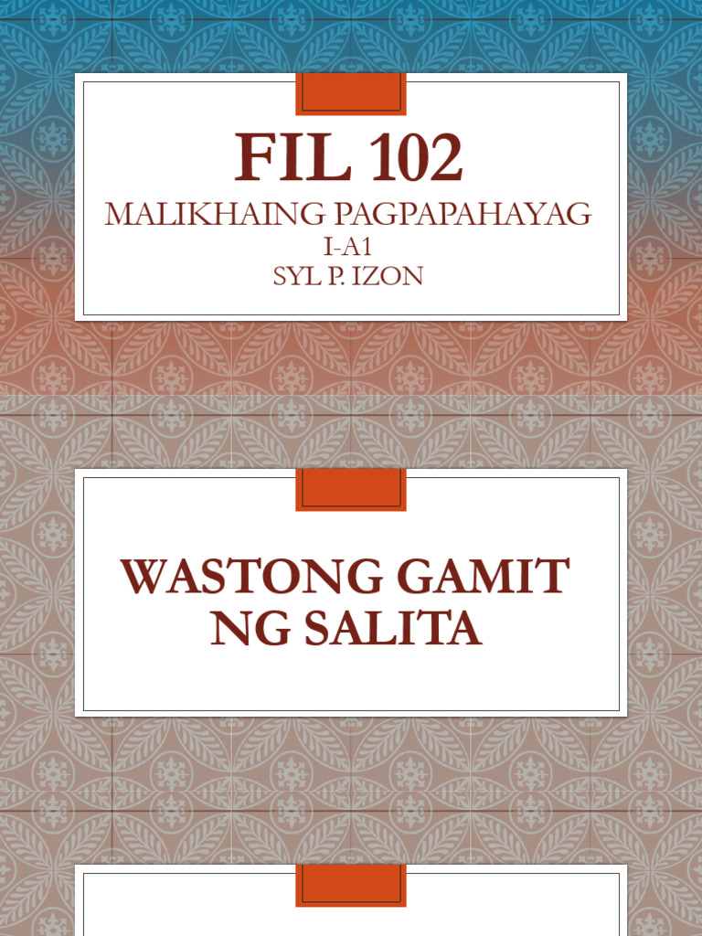 Fil102-Wastong Gamit | PDF
