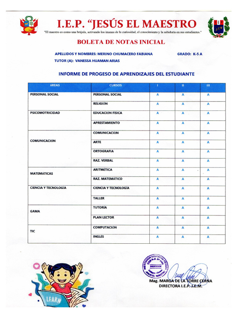 04 Boleta de Notas | PDF