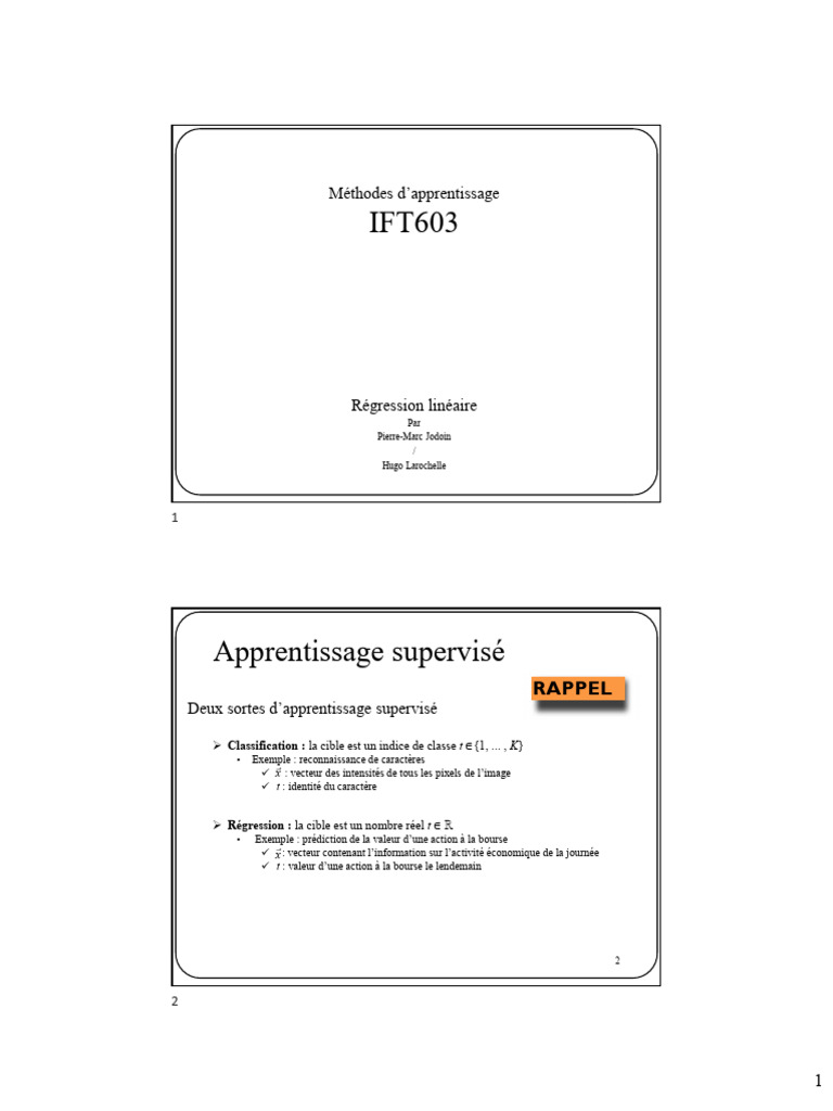 03 Regression Lineaire 2pages | PDF | Analyse de régression ...