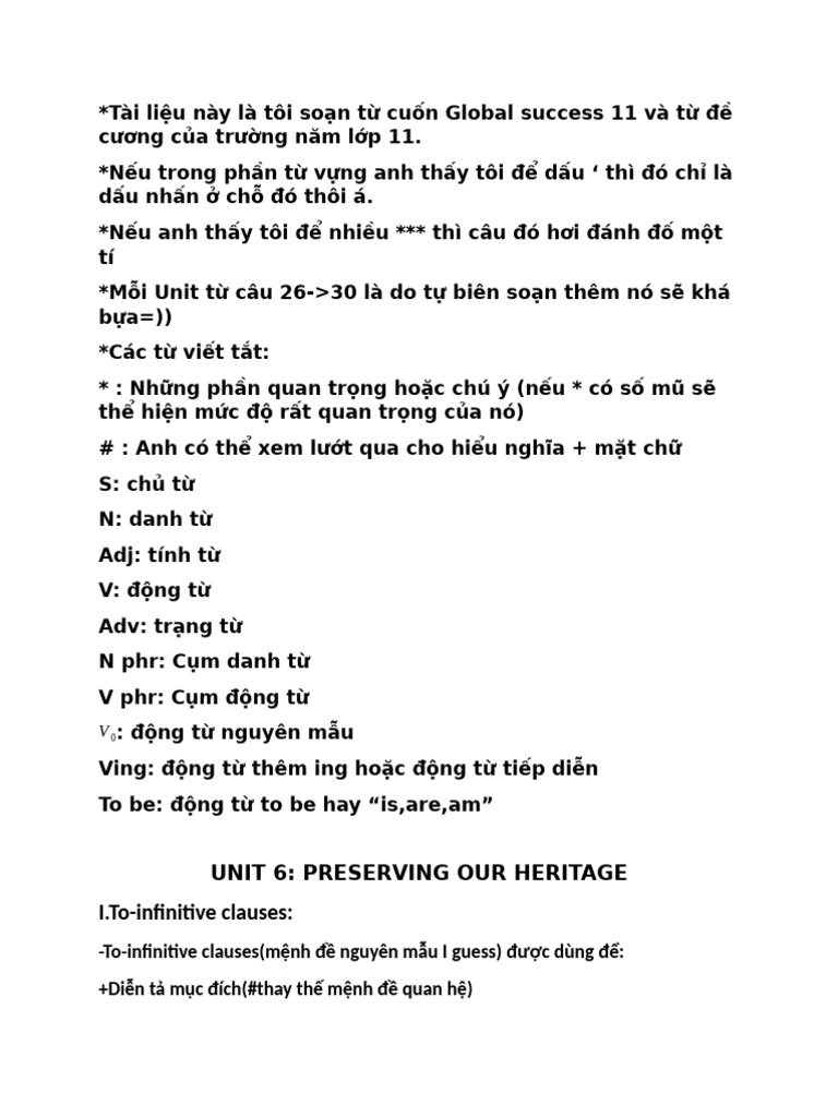 Từ Unit 6 Đến 9 Tiếng Anh 11 Cuối HKII | PDF