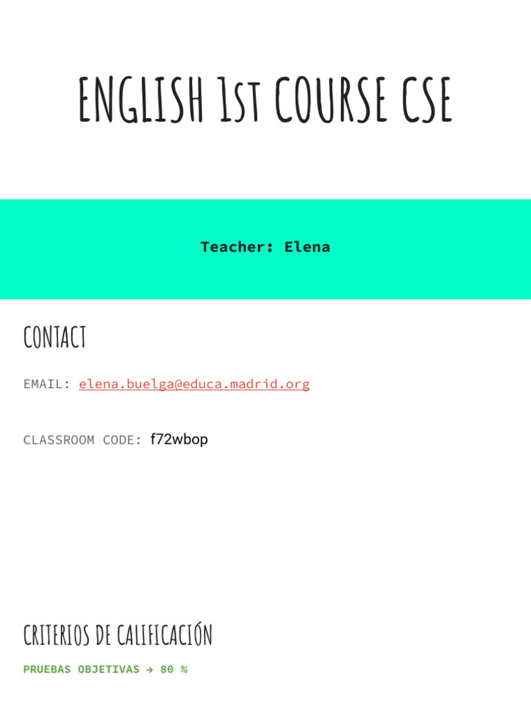 English 1st Course Cse | PDF