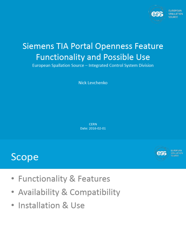 Siemens TIA Portal Openness Feature N.levchenko | PDF | User Interface | Programmable Logic ...