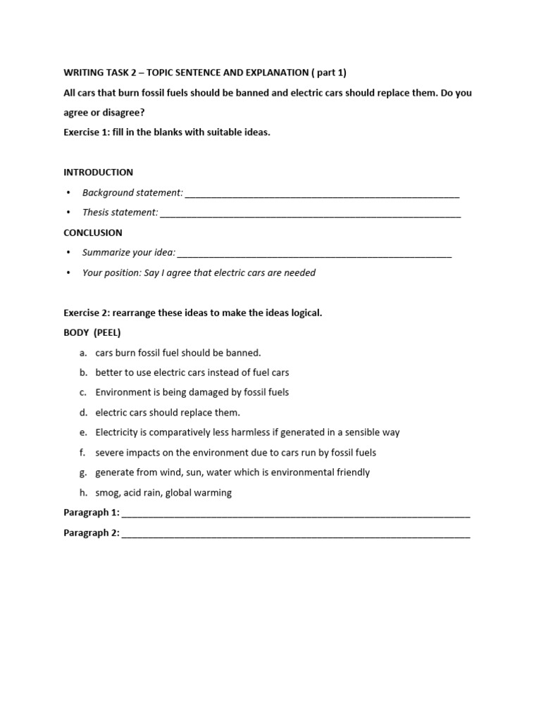 WRITING TASK 2 - Topic Sentence and Explanation - 1 | PDF | Economies