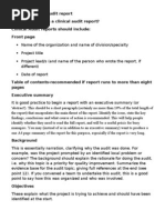 Clinical Audit Report Template | PDF | Audit