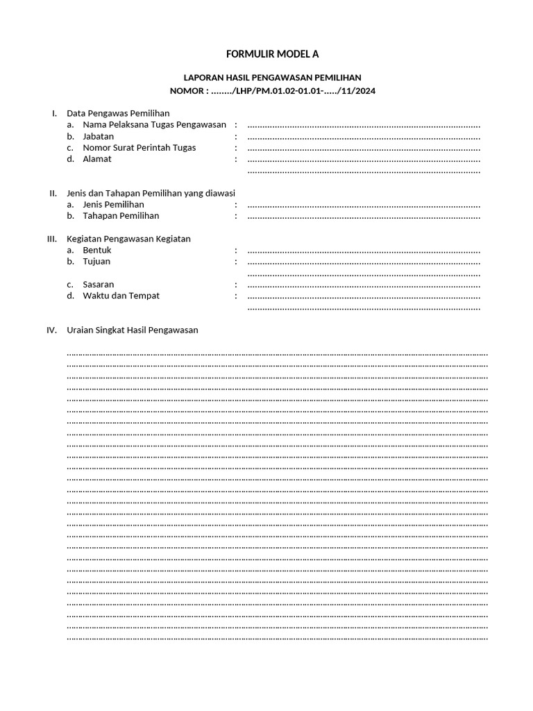 FORM A TERBARU 2024 | PDF