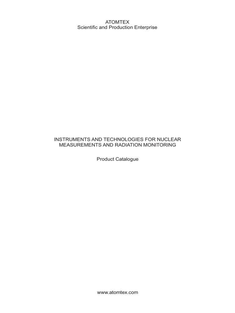 Atomtex Catalogue Scintilator | PDF | Gamma Ray | Electronvolt