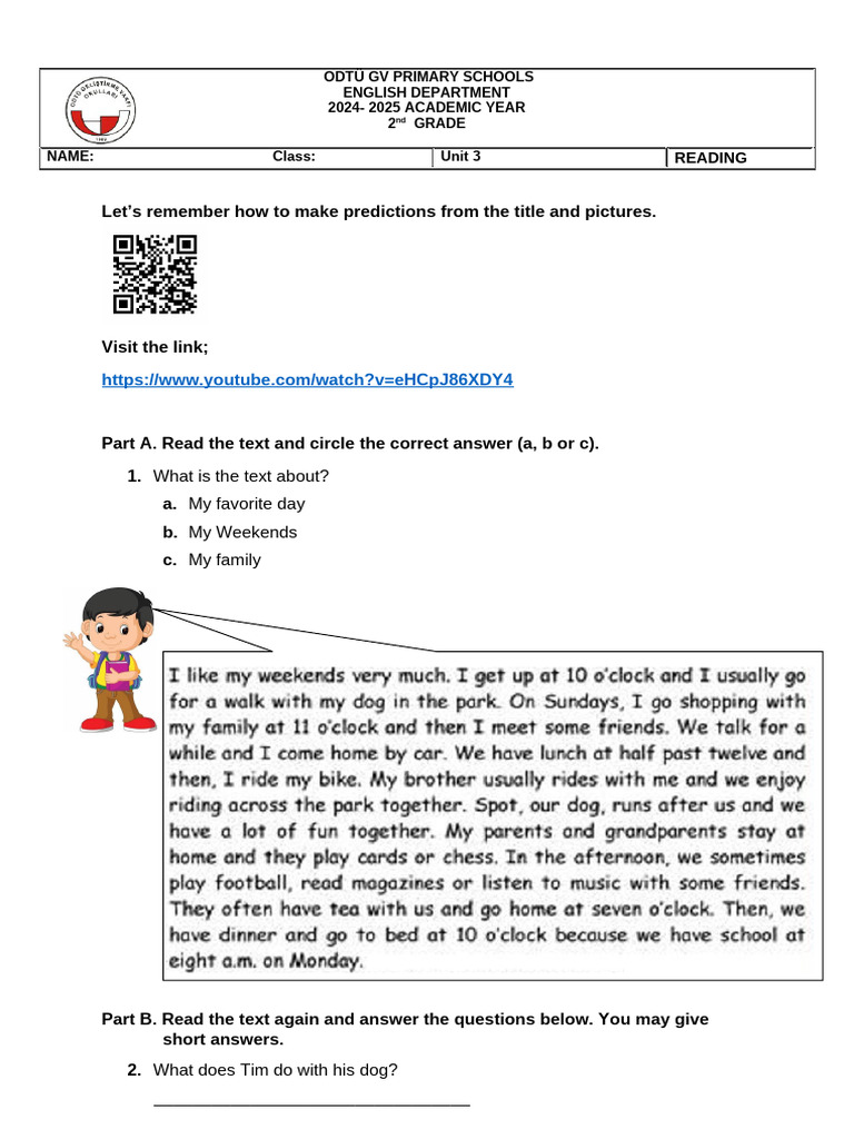 2nd Grade Reading Exercises | PDF