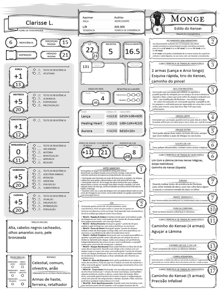 Ficha Monge - Personalizável Ou de Base | PDF