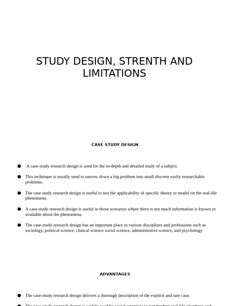 Study Design, Strenth and Limitations | PDF | Cohort Study | Experiment