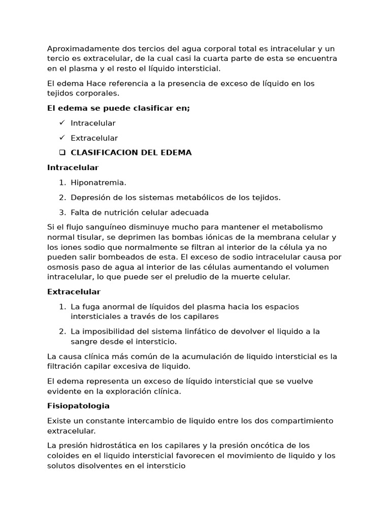 Clasificación y Causas del Edema Corporal | PDF | Edema | Angiotensina