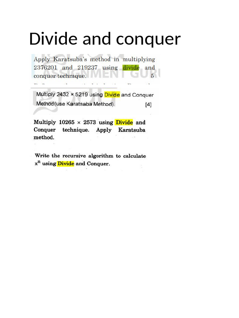 Divide and Conquer | PDF