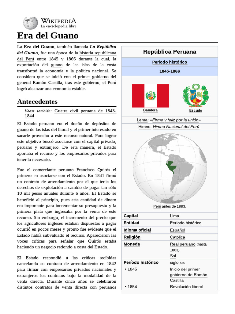 Era Del Guano | PDF | Perú