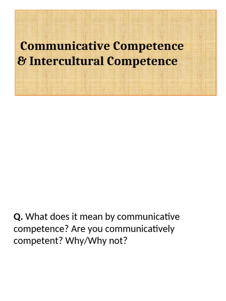 Communicative and Intercultural Competence | PDF | Human Communication | Linguistics