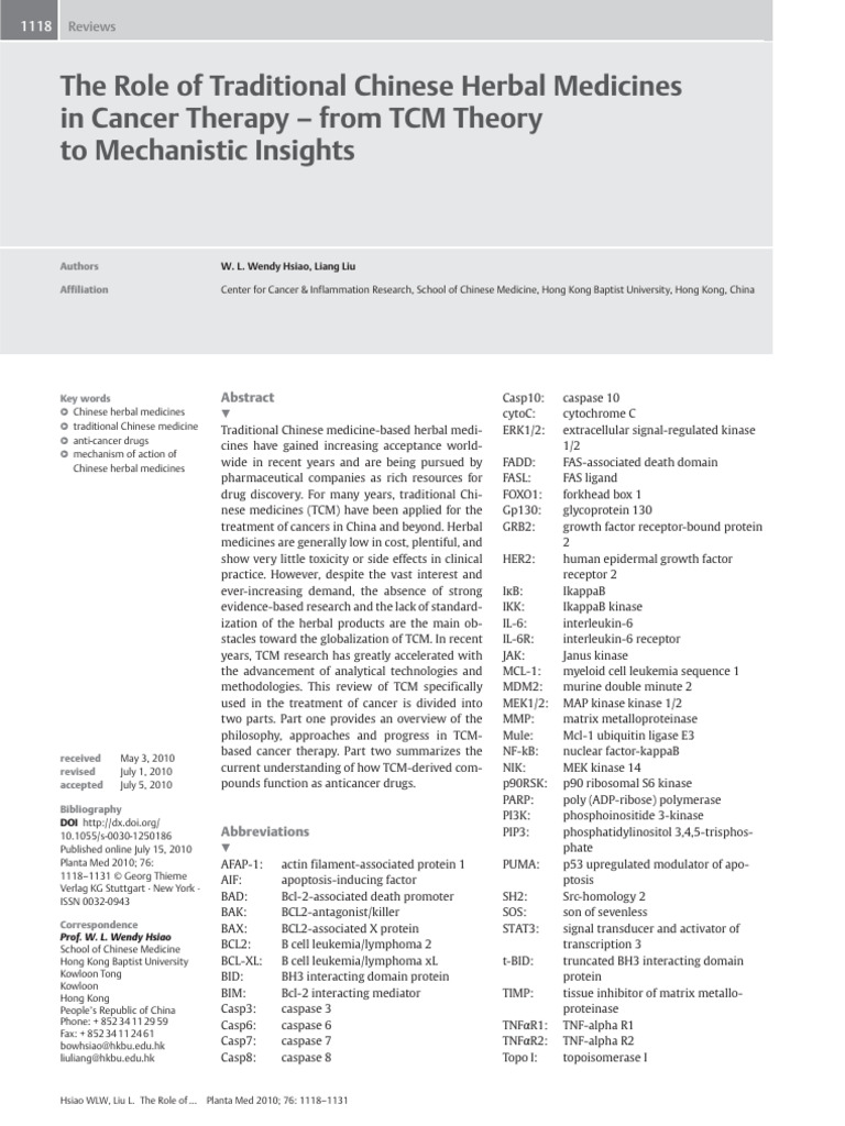 Cancer and Traditional Medicine | PDF | Chemotherapy | Traditional ...