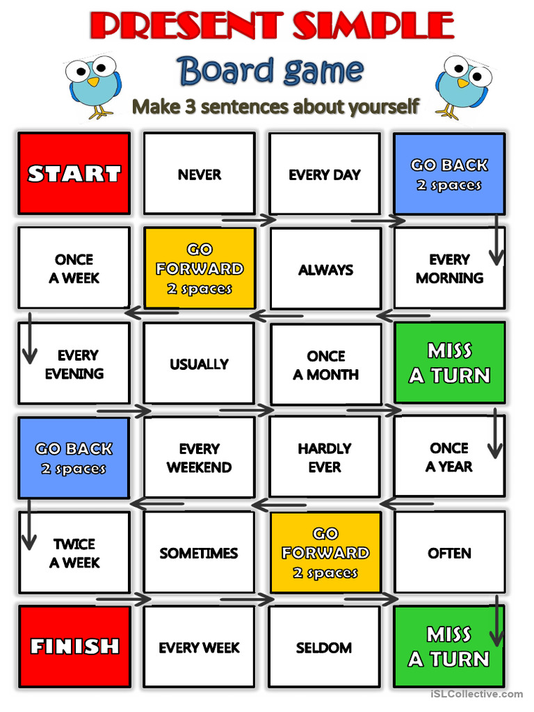 Present Simple Tense - Board Game (Frequency Adverbs) | PDF