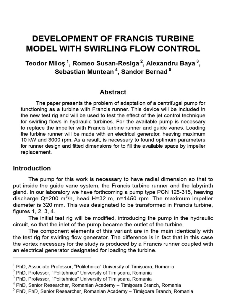 Development_of_Francis_Turbine_Model_wit | PDF | Pump | Finite Element Method