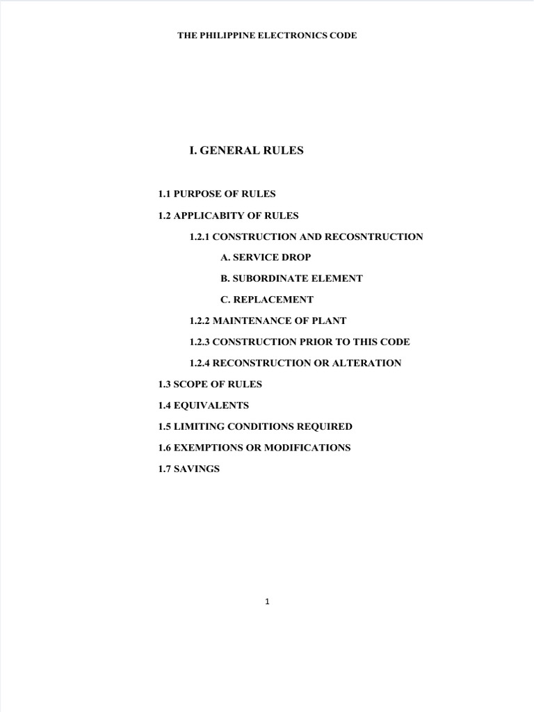 Philippine Electronics Code Overview | PDF | Electric Current ...