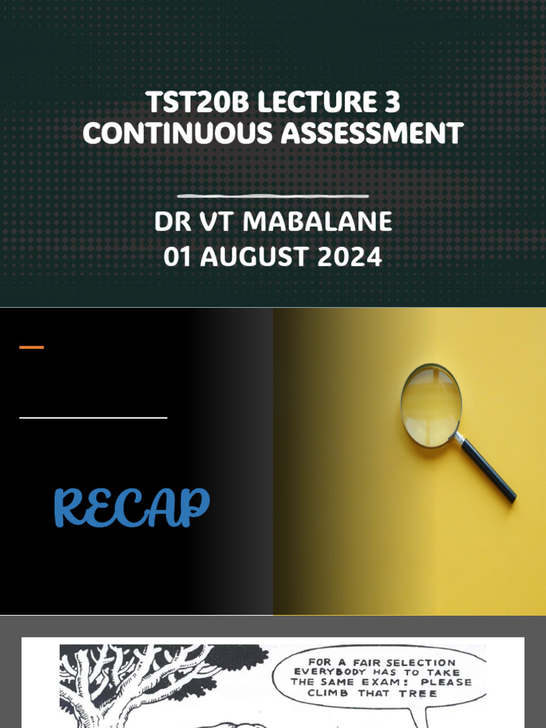 LECTURE 3 Continuous Assessment | PDF | Educational Assessment | Learning