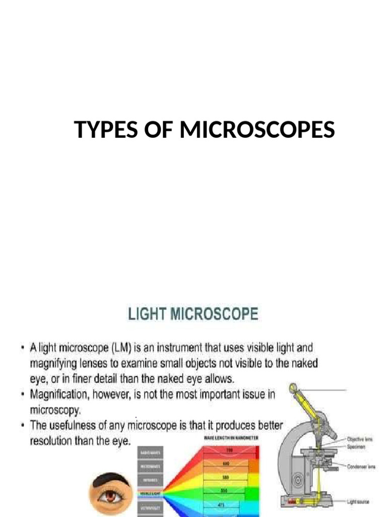 Types of Microscopes in Microbiology | PDF