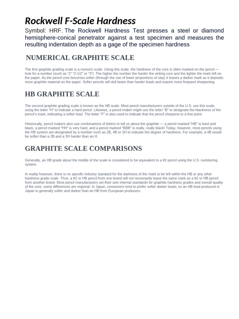 Rockwell F-Scale Hardness | PDF
