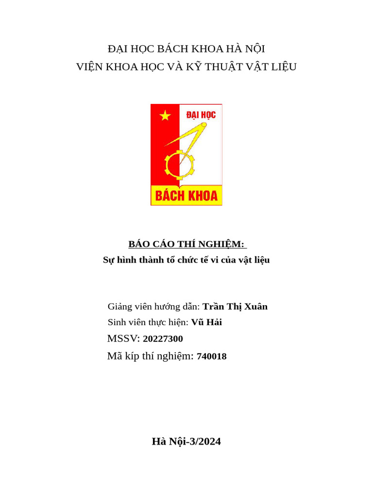 Bài Tn1 Tế Vi | PDF