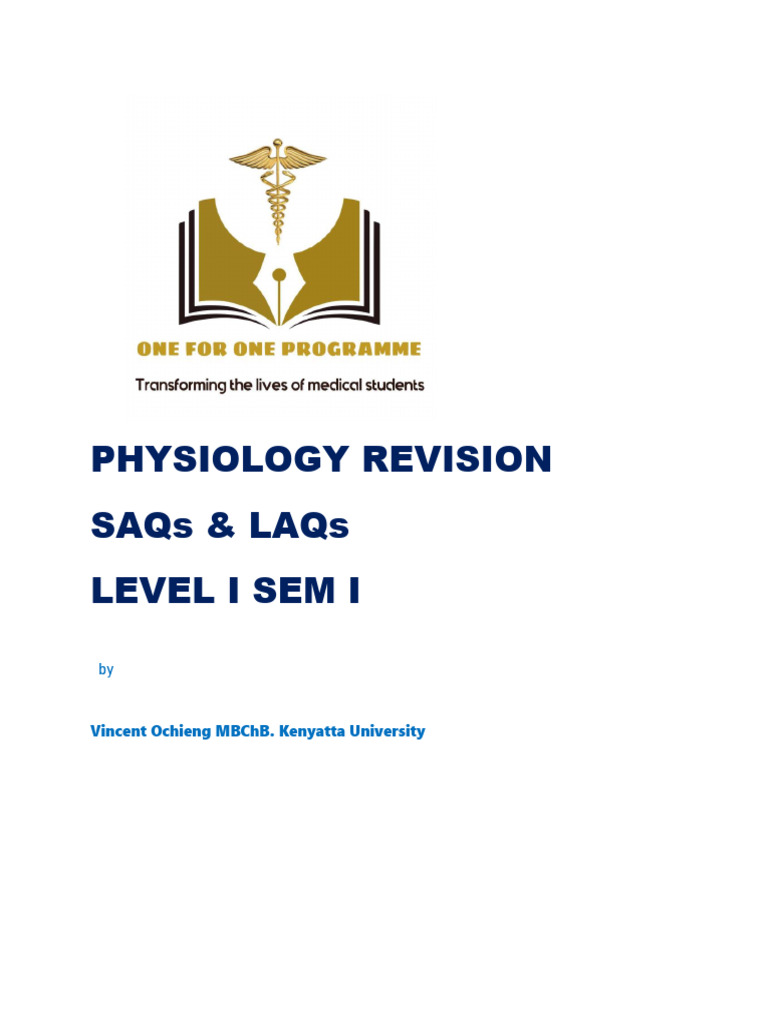 PHYSIOLOGY SEM 1 SAQs and LAQs With Answers | PDF | Coagulation | Mitosis