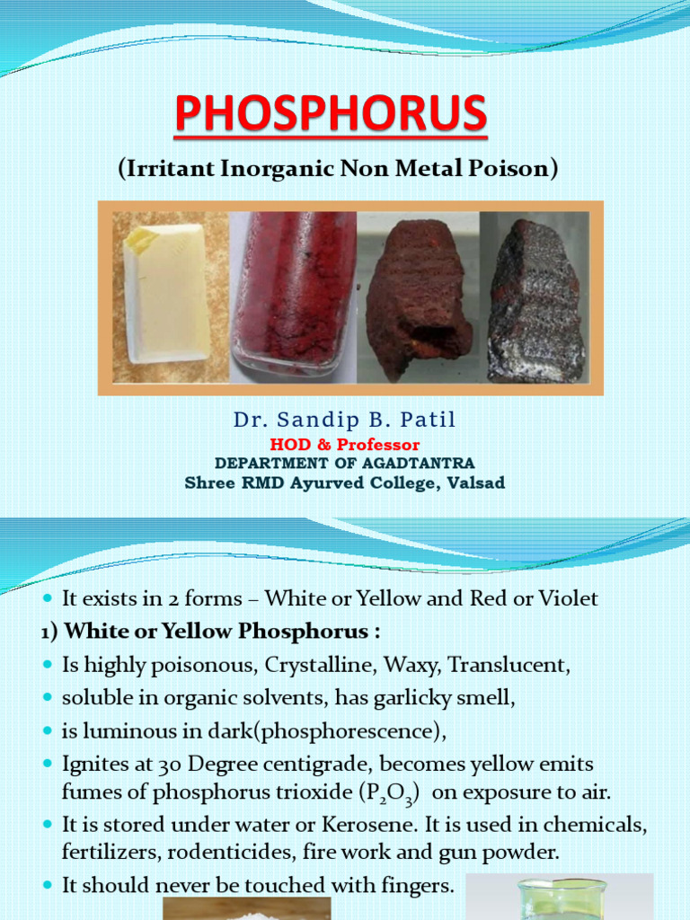 Phosphorus Poisoning: Symptoms & Treatment | PDF | Cyanide | Phosphorus