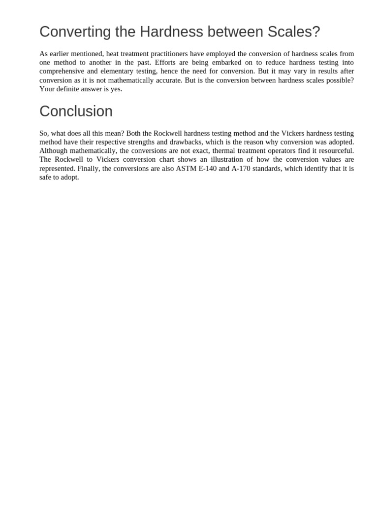 Converting The Hardness Between Scales | PDF