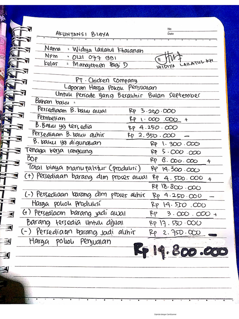 Tgs Akt - Biaya PT - Chicken Company | PDF