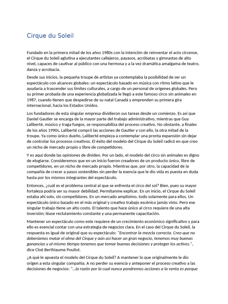 Cirque Du Soleil | PDF