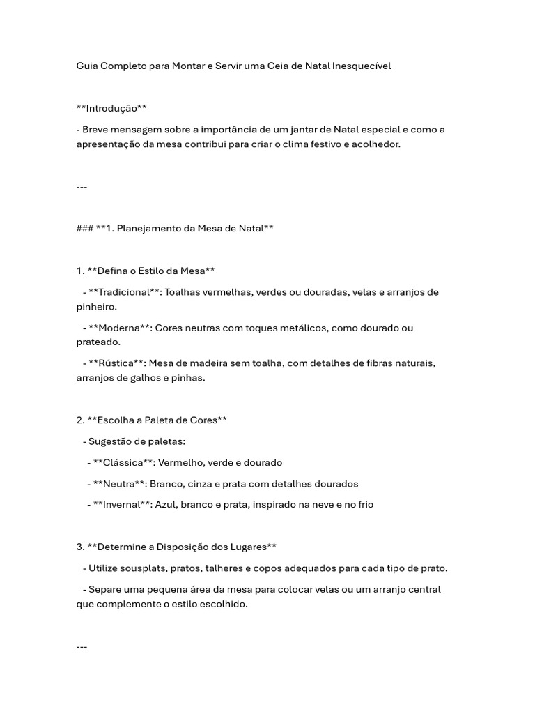 Guia Completo para Montar e Servir Uma Ceia de Natal Inesquecível | PDF | Natal