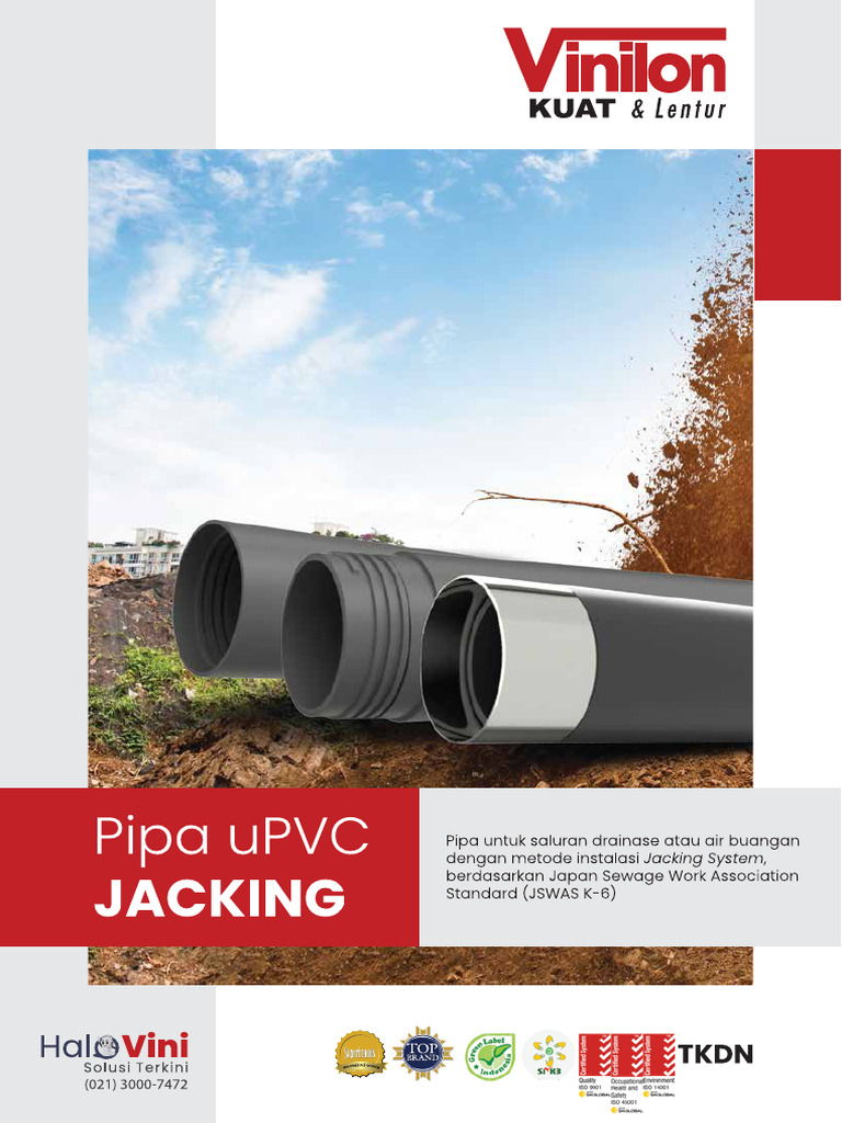 E Brosur Vinilon Group Pipa uPVC Jacking Pipe | PDF