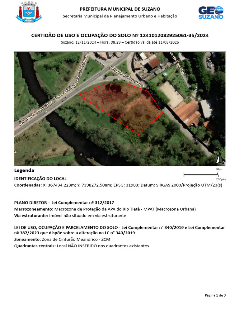 Certidão de Uso Do Solo - FITIPALDI | PDF