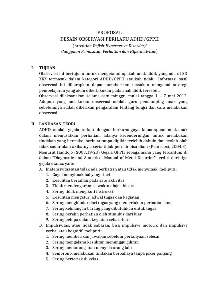 Contoh Proposal Observasi | PDF