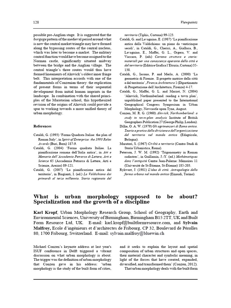 Kropt-WHat Is Urban Morphology Is Suposed To Be About | PDF | Noun ...