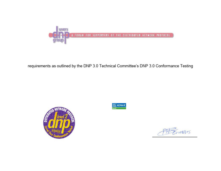 13-2443 Siemens Level 2 DNP3 Certificate SIPROTEC5 | PDF