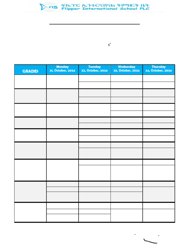 Mid Term Assessment Schedule | PDF
