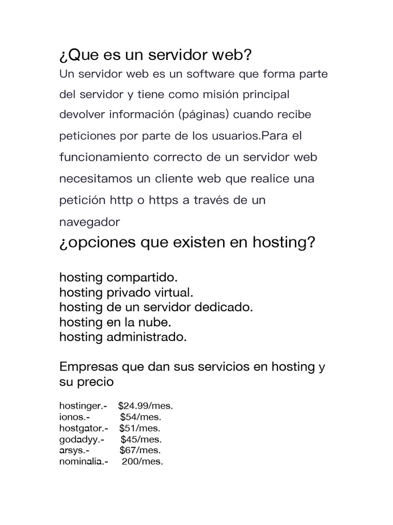 ¿Que Es Un Servidor Web | PDF