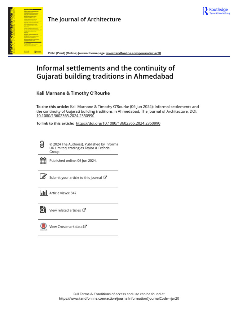 The-journal-of-architecture-Informal Settlements and The Continuity of Gujarati Building ...