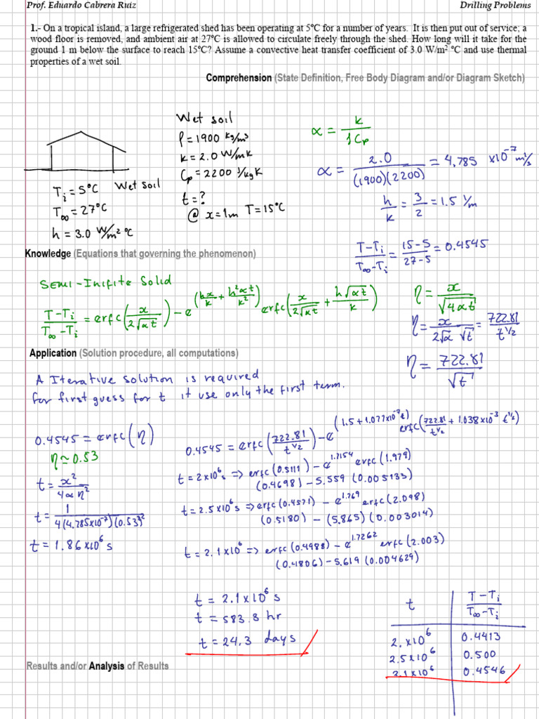 09 Drilling Problems Sol Semi Infinite Solid Pdf Heat Transfer Heat