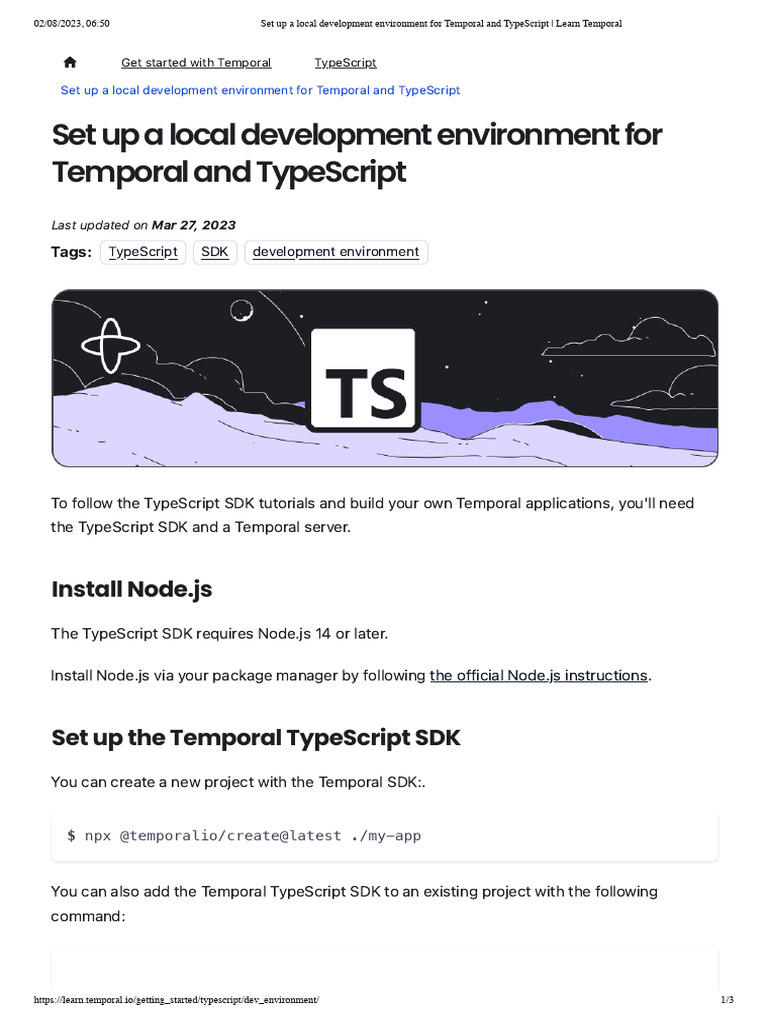 Set Up A Local Development Environment For Temporal And Typescript