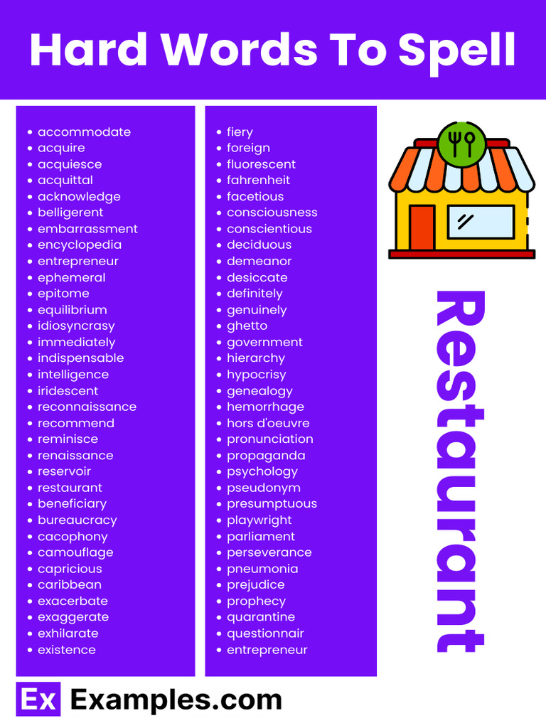 Hard Words To Spell | PDF