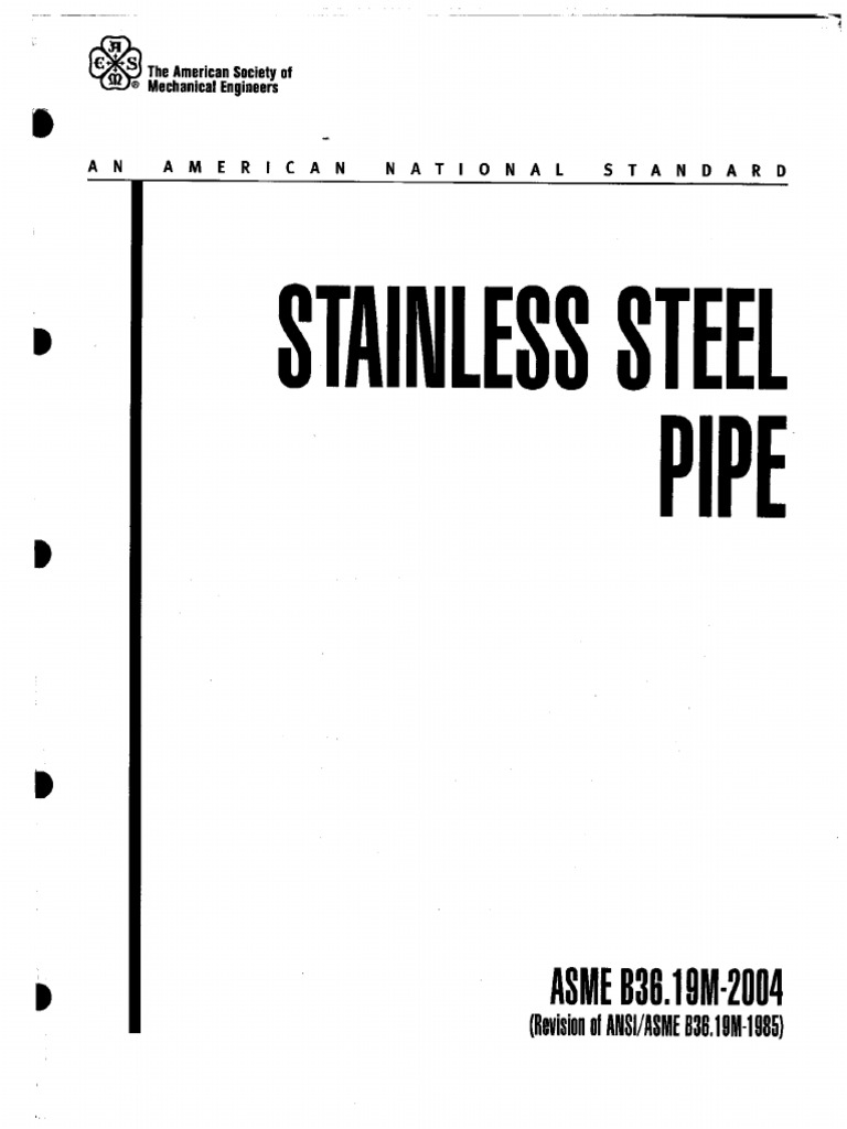 Asme B36.19M-2004 Stainless Steel Pipe | PDF