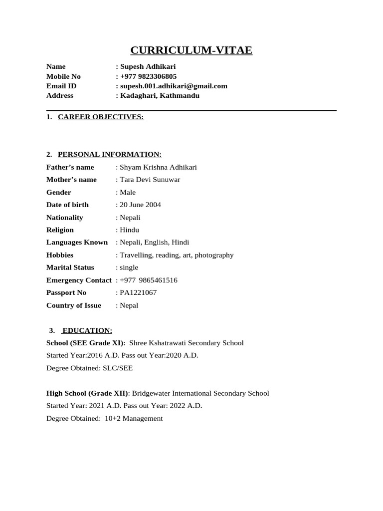 Curriculum Vitae | PDF