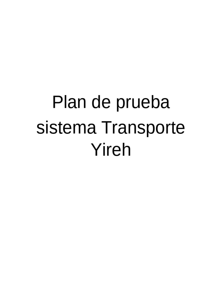 Plan de Prueba | PDF | Pruebas de software | Contraseña